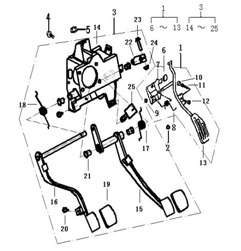 dfskparts.com - DFSK Parts Limited. Pedal Box Assembly